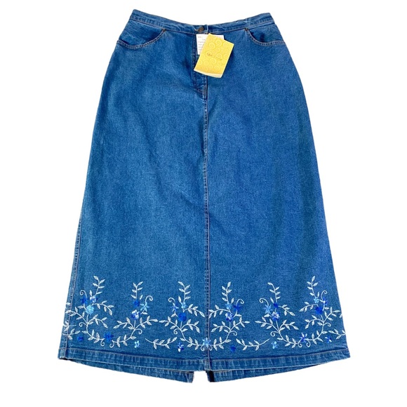 Danny Noble | Skirts | Vintage Danny Noble Denim Maxi Skirt Womens X ...